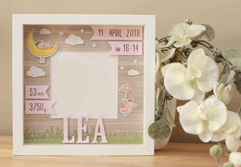 Personalized gift for birth in frame baby frame baptism | Etsy