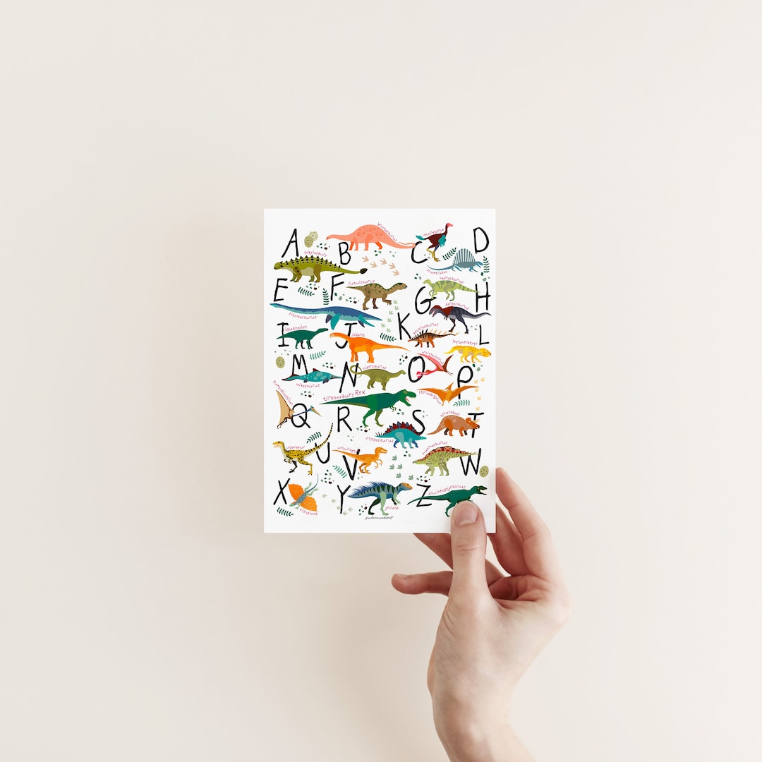 POSTKARTE Alle Meine Dinos Dinosaurier ABC Alphabet Dino - Etsy