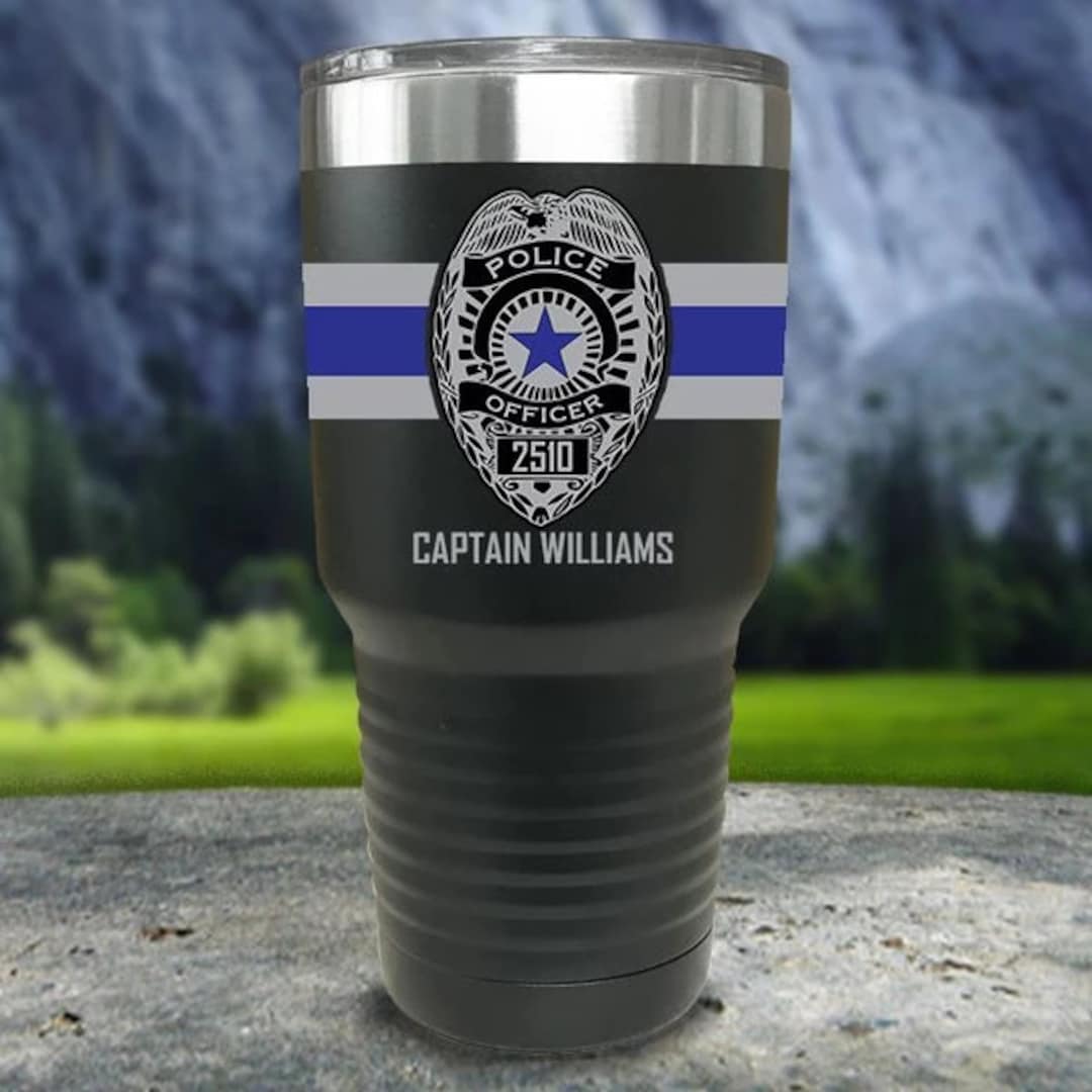 Police Officer Gifts, Personalized Police Color Printed Tumblers, Cop ...