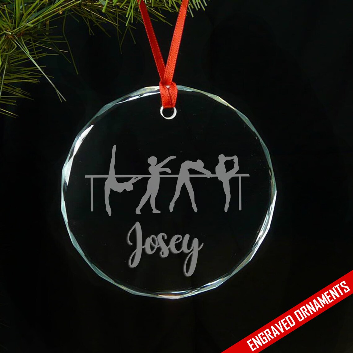 Ballet Dancer Personalized Laser Engraved Glass Ornament - Etsy