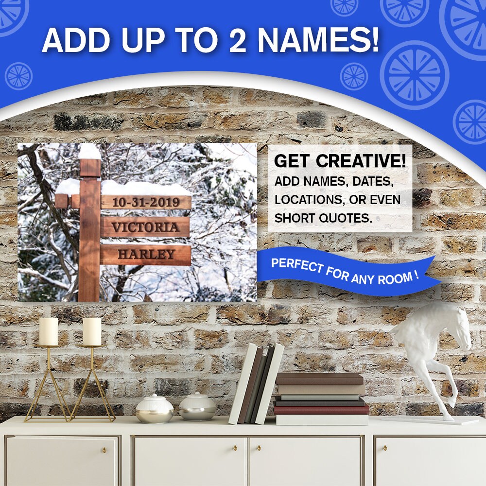 Snowy Sign Personalized Canvas Perfect for Valentines - Etsy