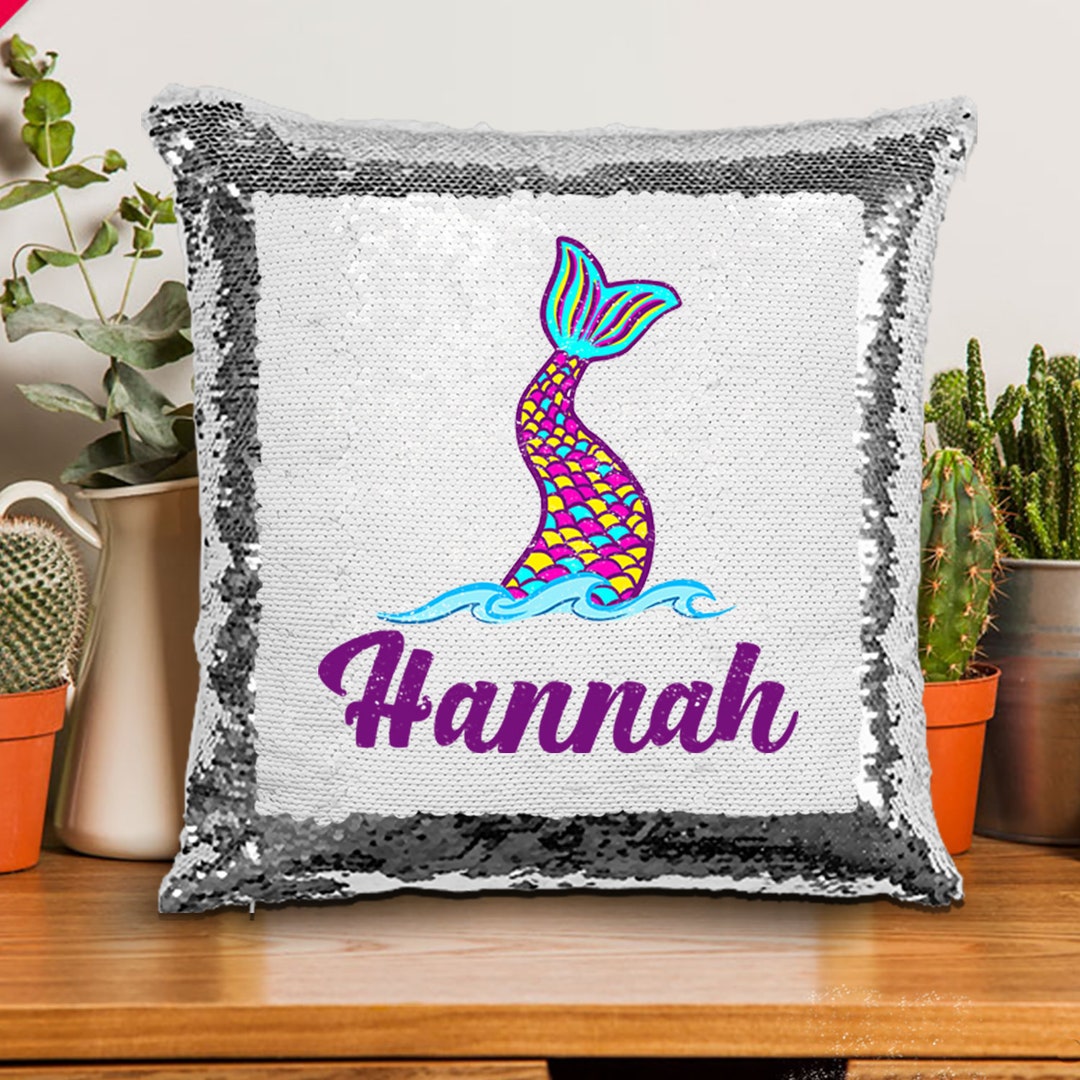Mermaid Magical Sequin Pillow, Personalized Mermaid Tail Sequins Pillow ...