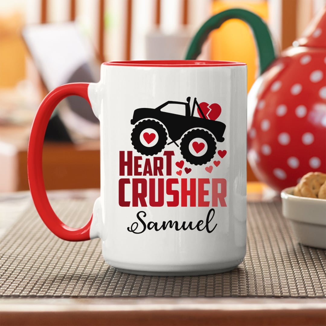 Heart Crusher Custom Mug, Funny Valentines Mug, Coffee Mug, Tea Mug ...
