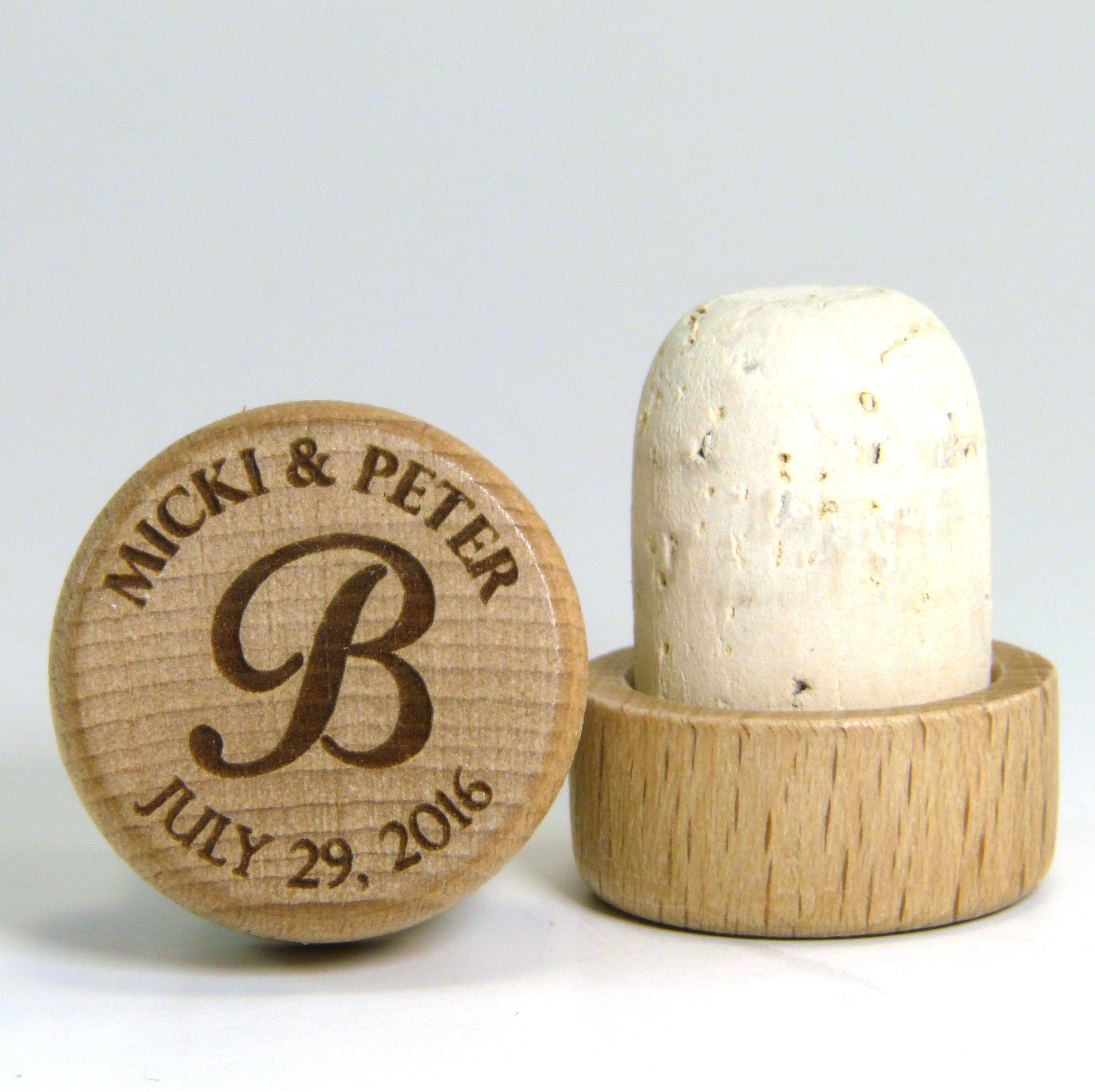 Custom Cork Wine Stopper, Personalized Corks for Wedding Favors ...