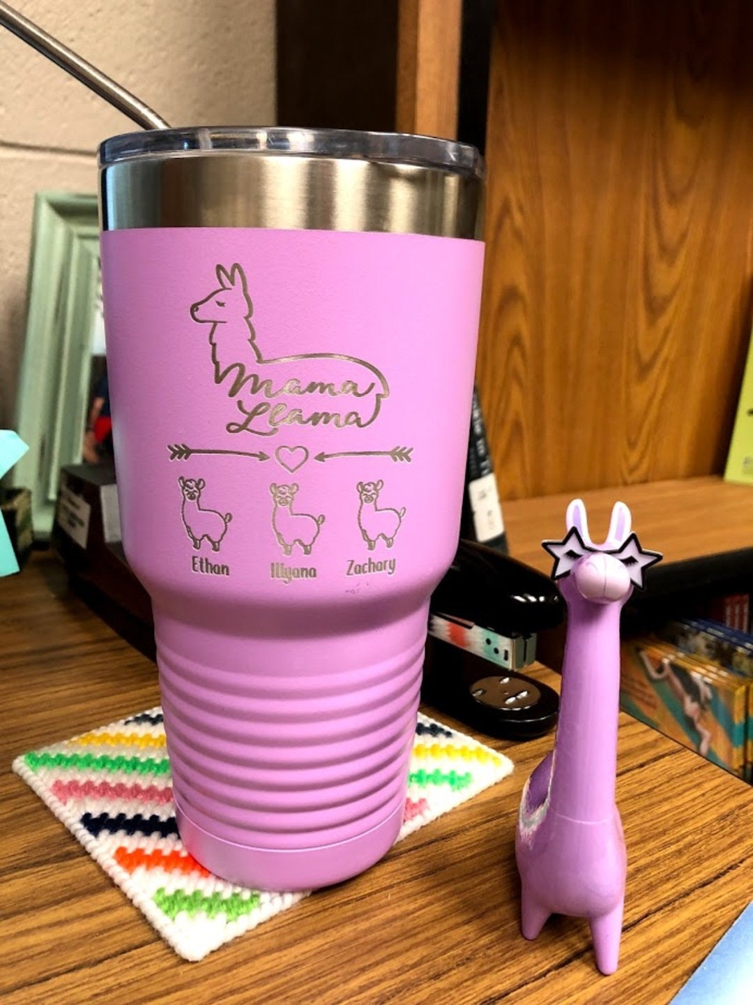 Mama Llama Laser Engraved Personalized Tumbler, Add up to 10 Llamas ...