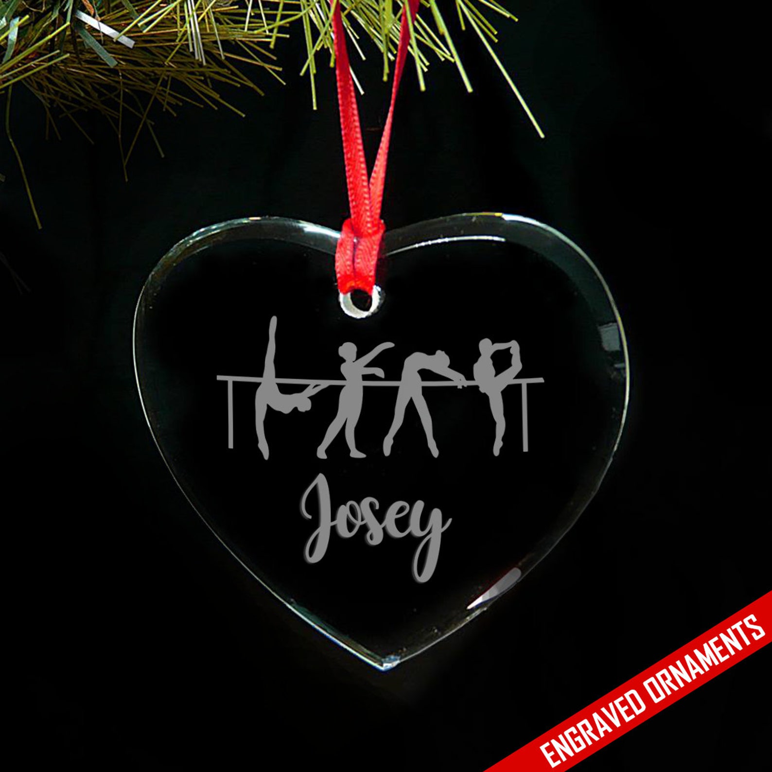 Ballet Dancer Personalized Laser Engraved Glass Ornament - Etsy