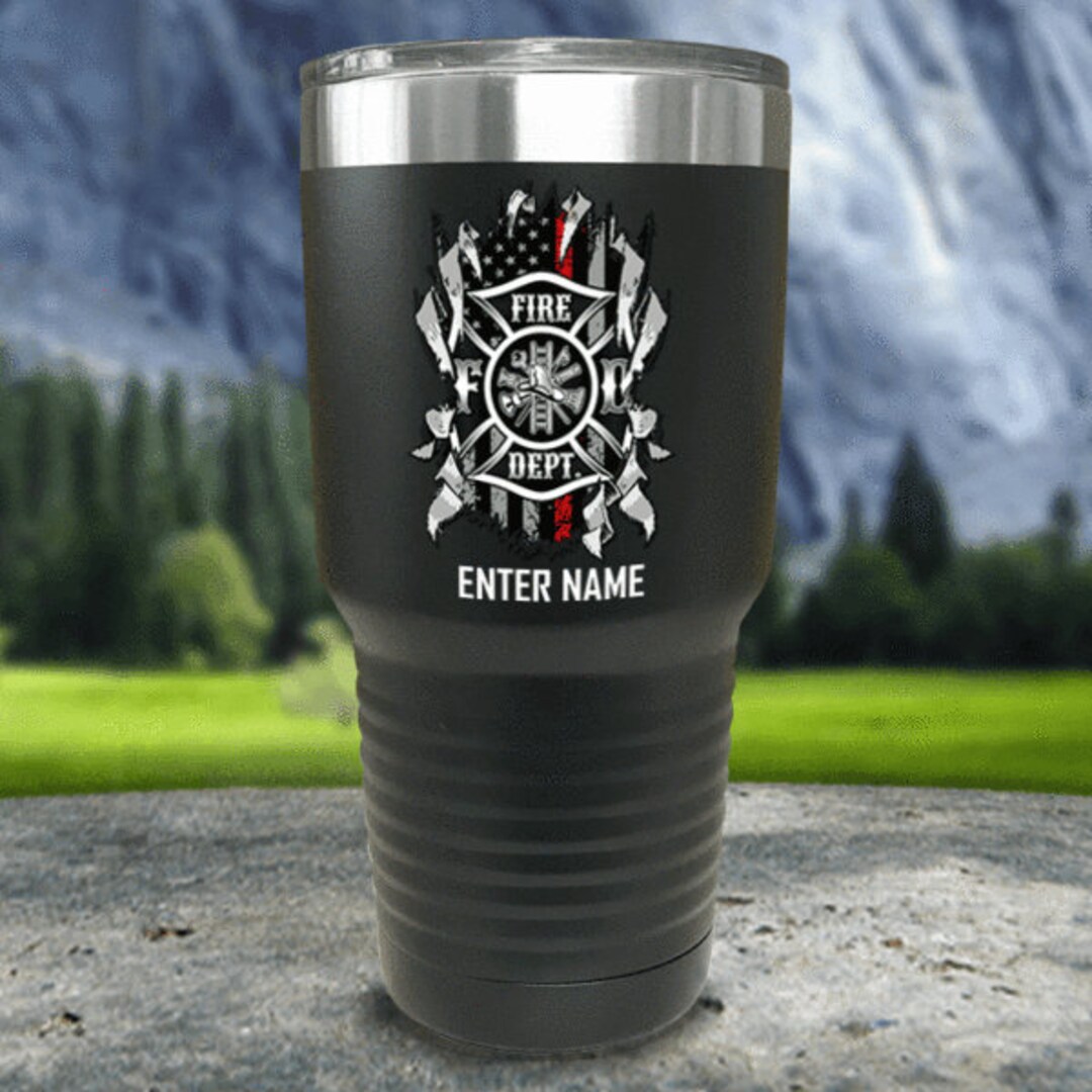 Firefighter Ripped Tumbler Personalized With Name or Saying - Perfect ...