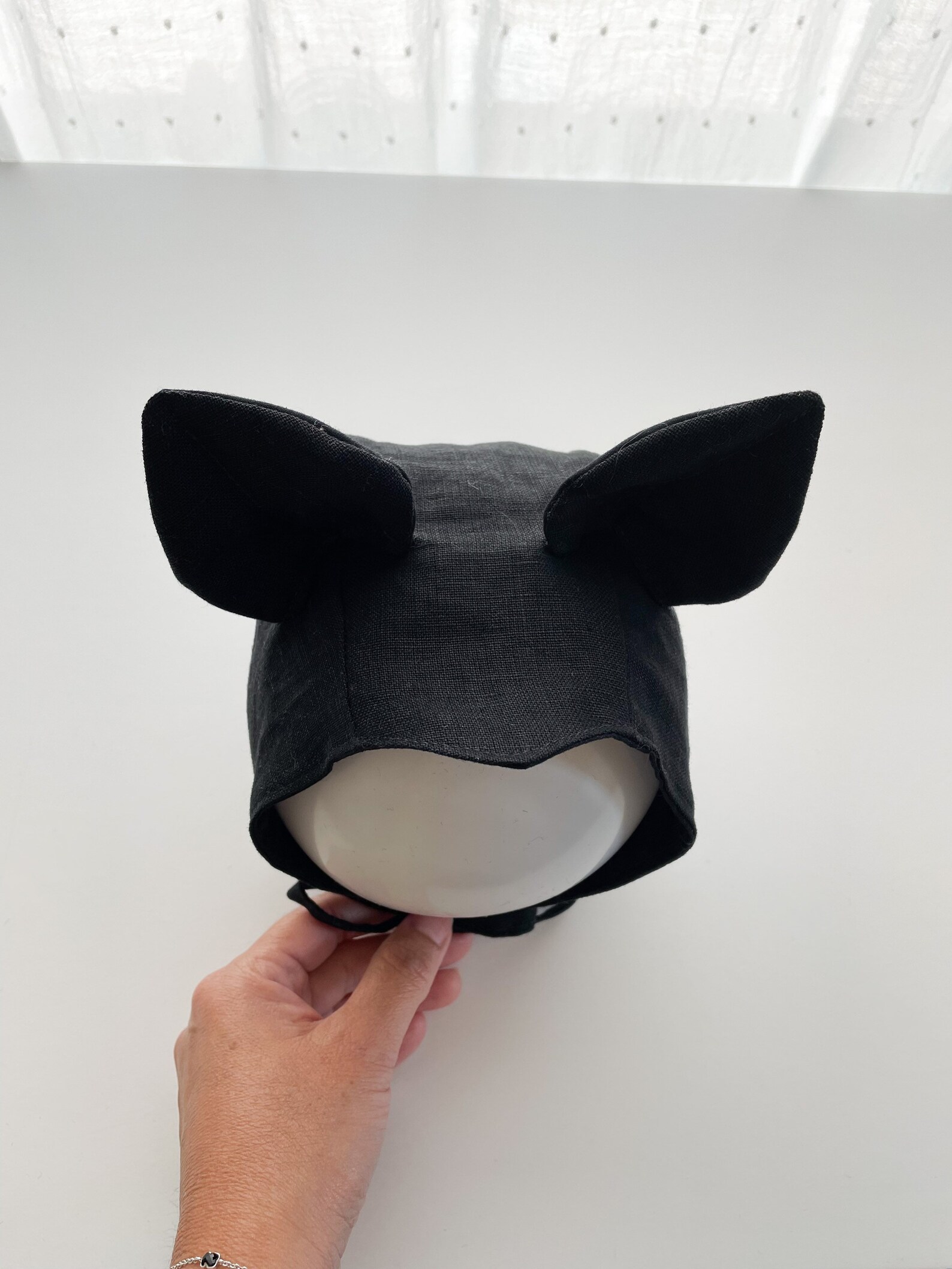 Bat Bonnet Baby Bat Bonnet Black Baby Bonnet Handmade Baby - Etsy