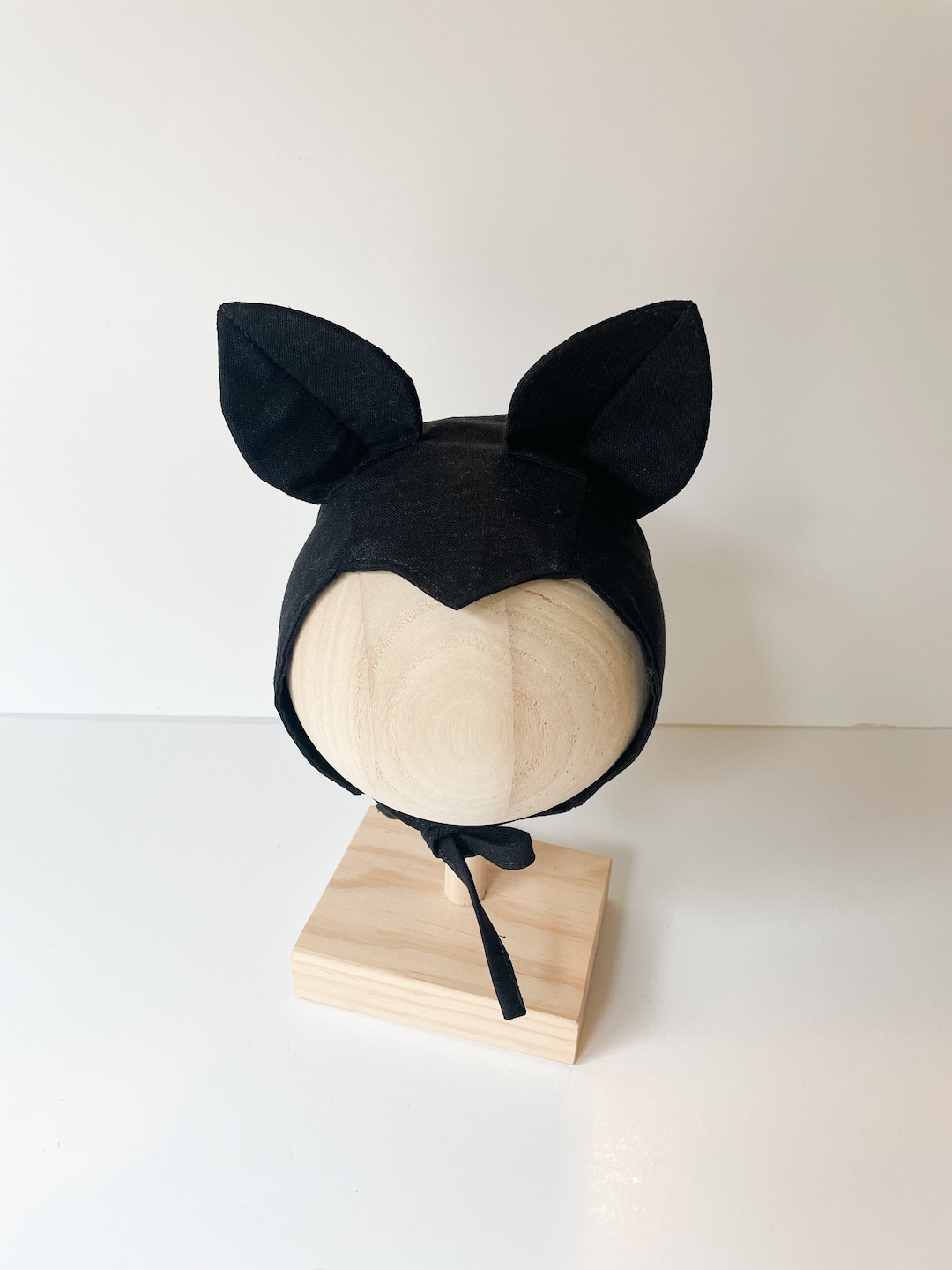 Bat Bonnet, Baby Bat Bonnet, Black Baby Bonnet, Handmade Baby Bonnet ...