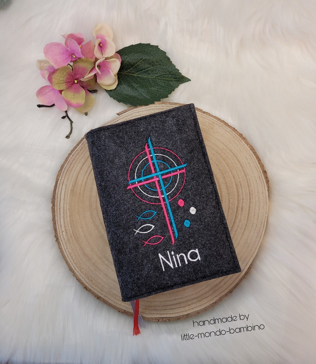 Hymn Book Cover Girl Communion Cross Felt Gift Confirmation Hymn Book ...