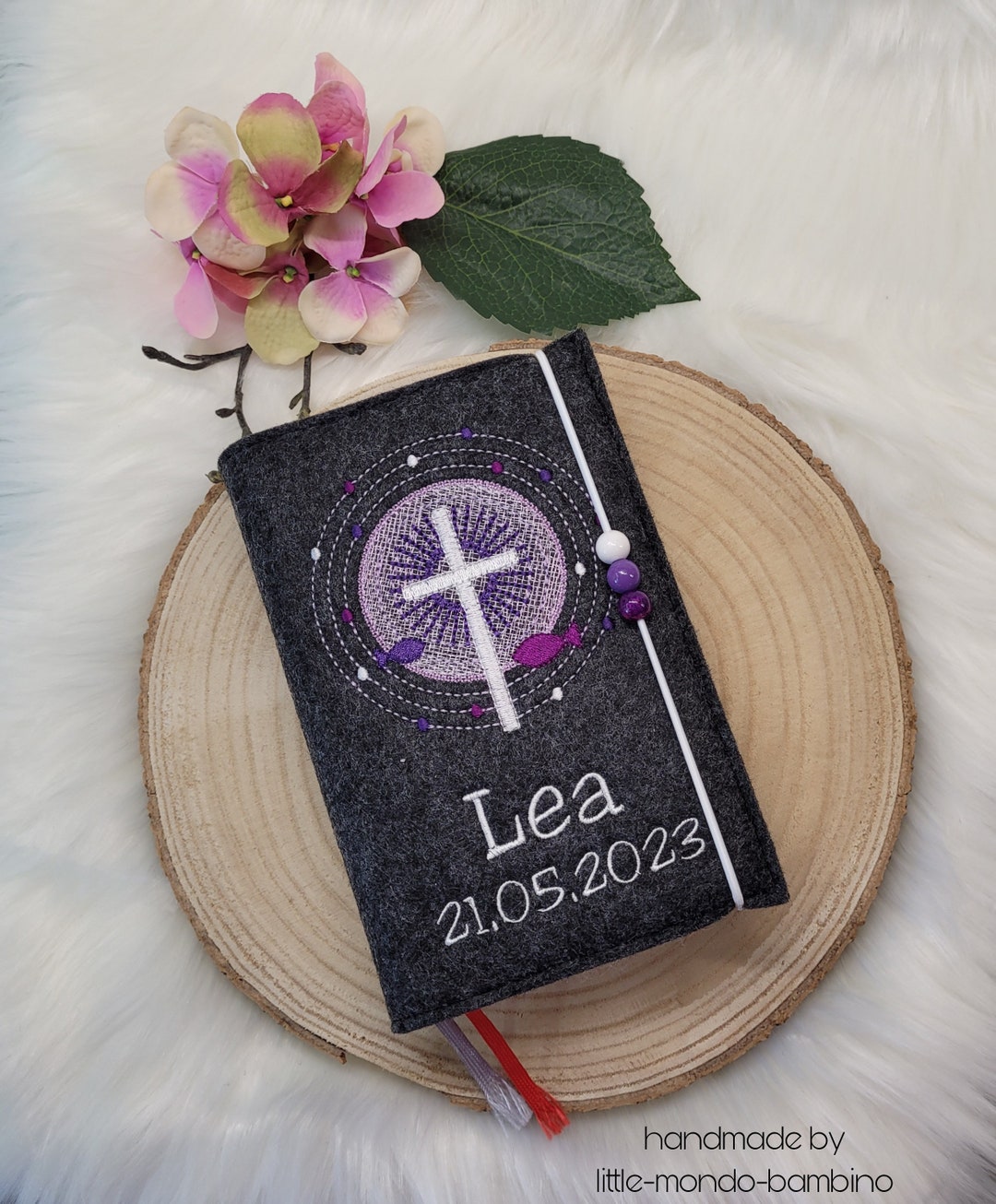 Hymn Book Cover Girl Communion Cross Felt Gift Confirmation Hymn Book ...