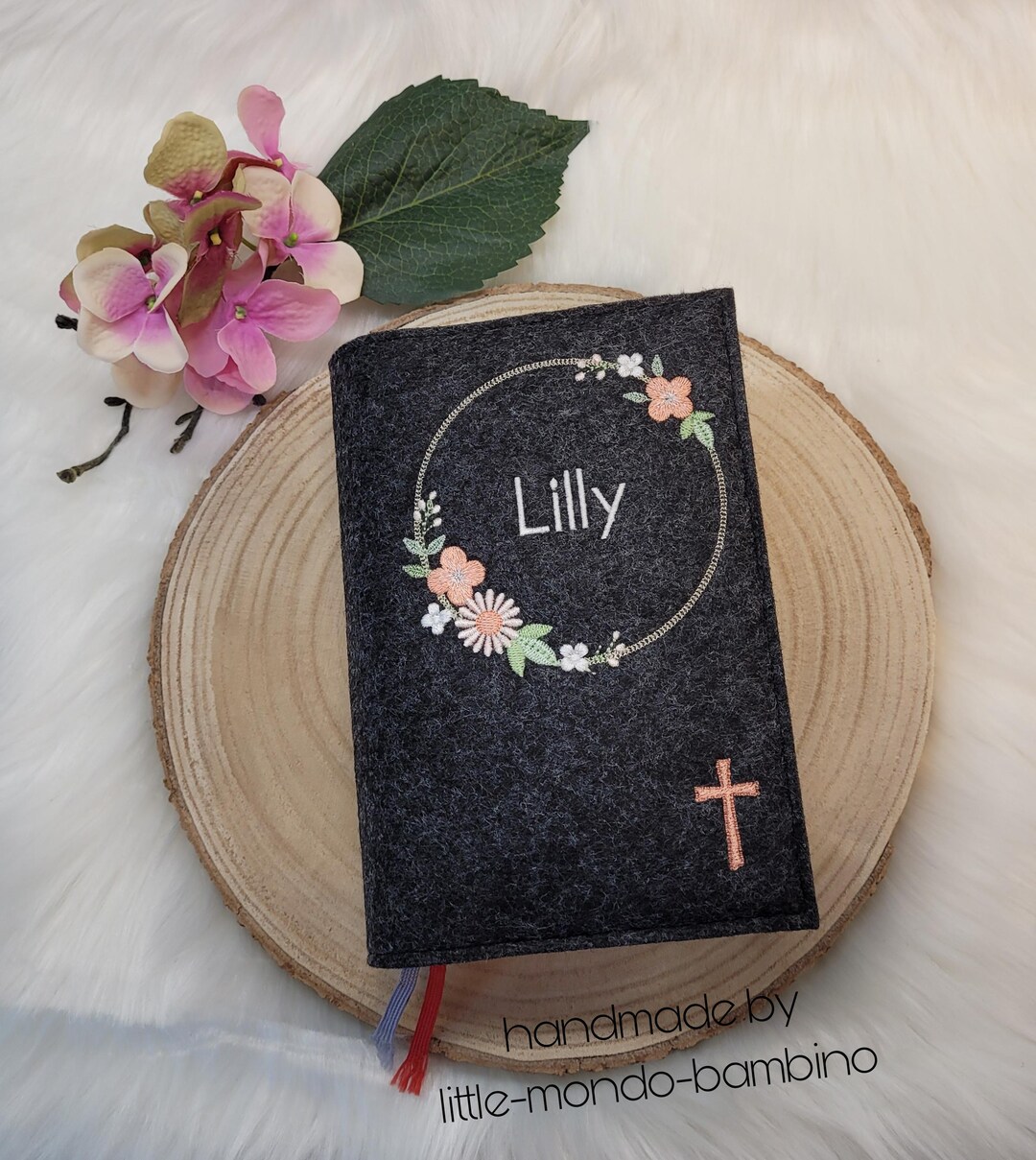 Hymn Book Cover Girl Communion Cross Felt Gift Confirmation Hymn Book ...