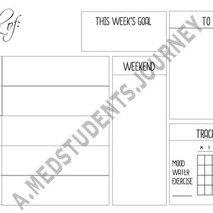 Minimalist Undated Weekly Planner Downloadable or Printable for Life ...
