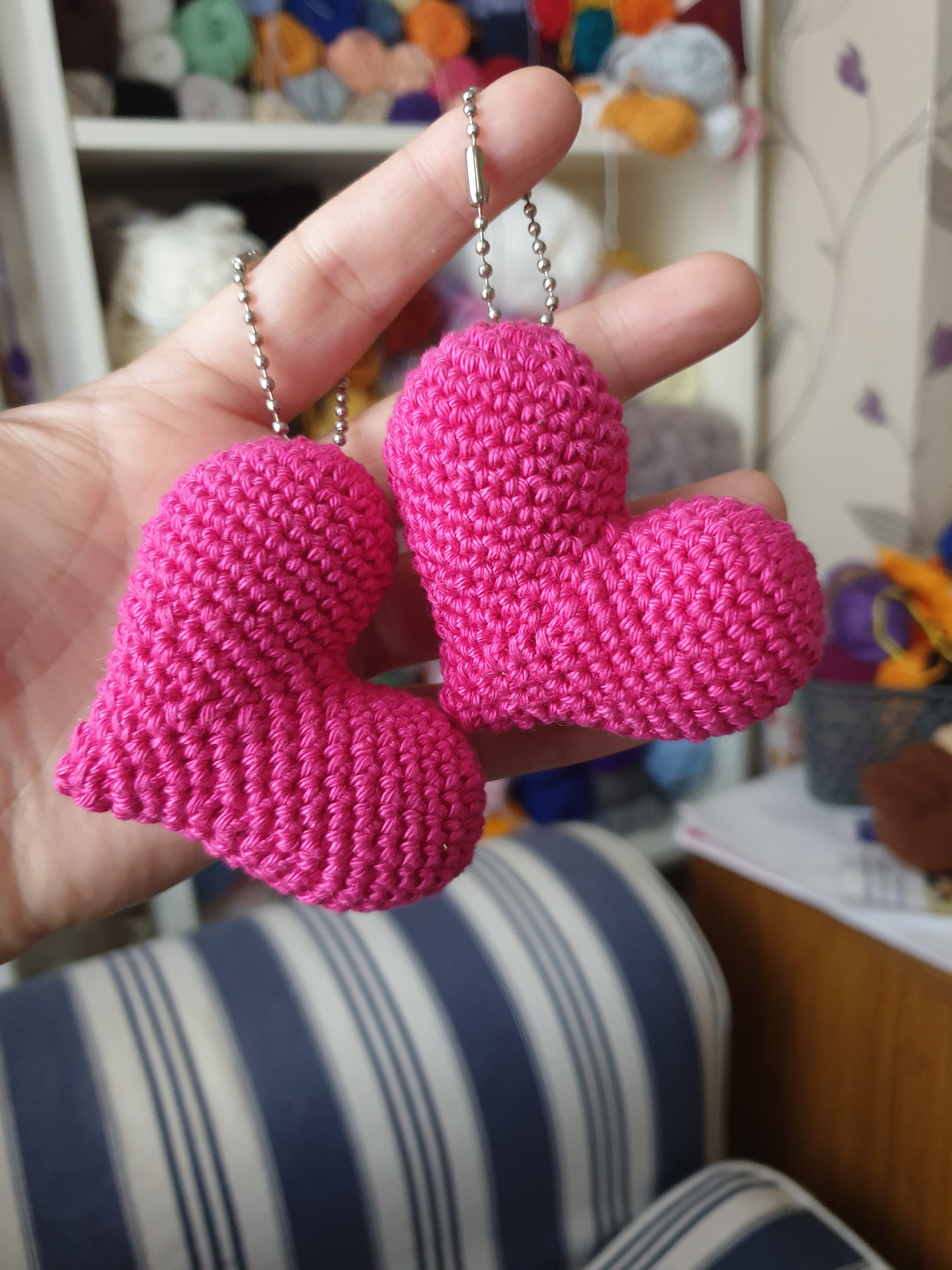 CROCHET PATTERN Heart Bag Charm/keychain DOWNLOADABLE Digital | Etsy