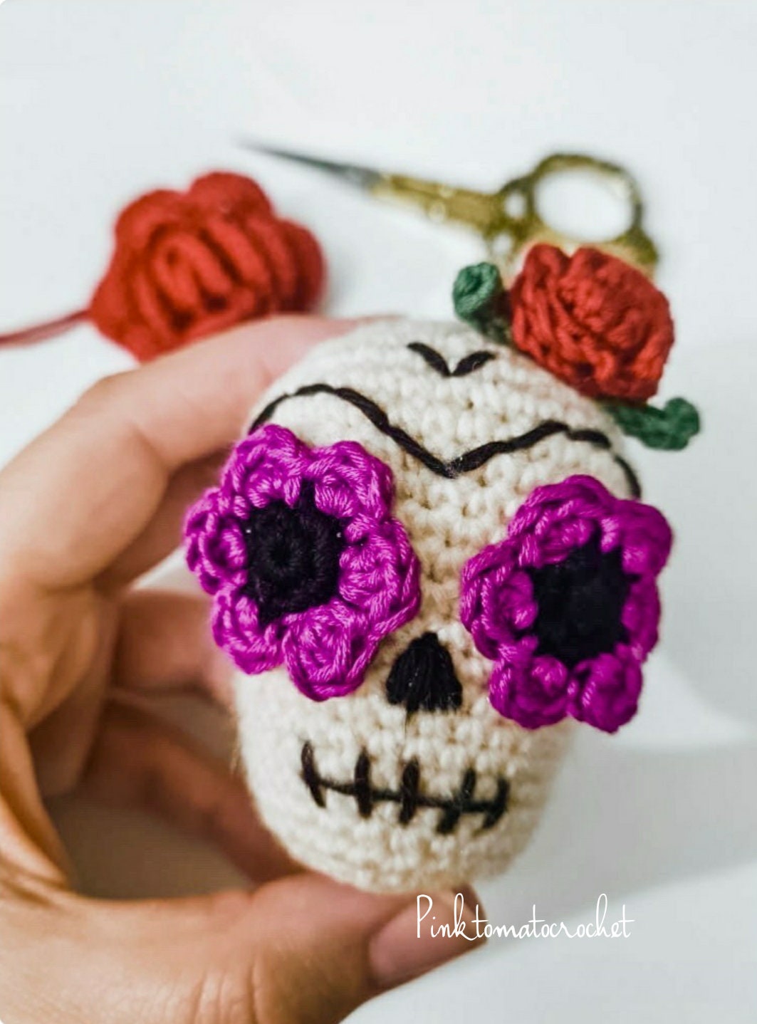 Día De Los Muertos Skull CROCHET PATTERN - Etsy UK