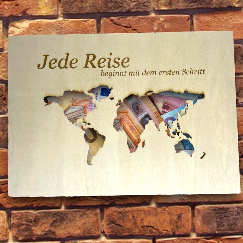 Geldgeschenk aus Holz Weltkarte Hochzeit A4 personalisiert - Etsy.de