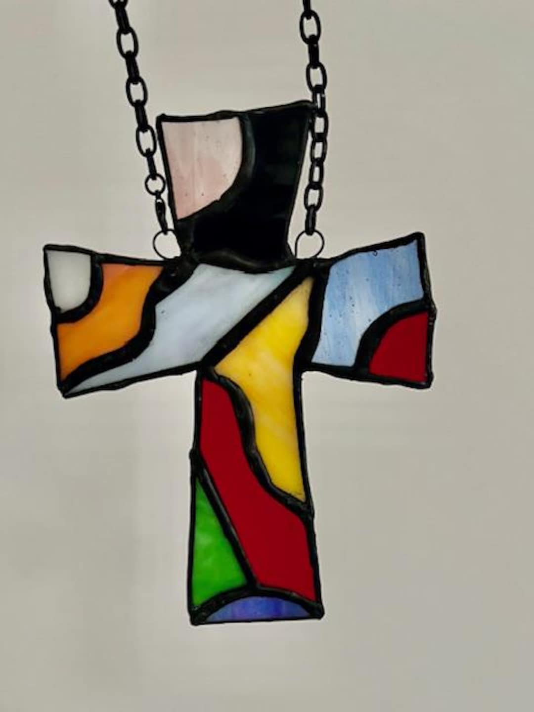 Mulit-colored Stained Glass Cross - Etsy