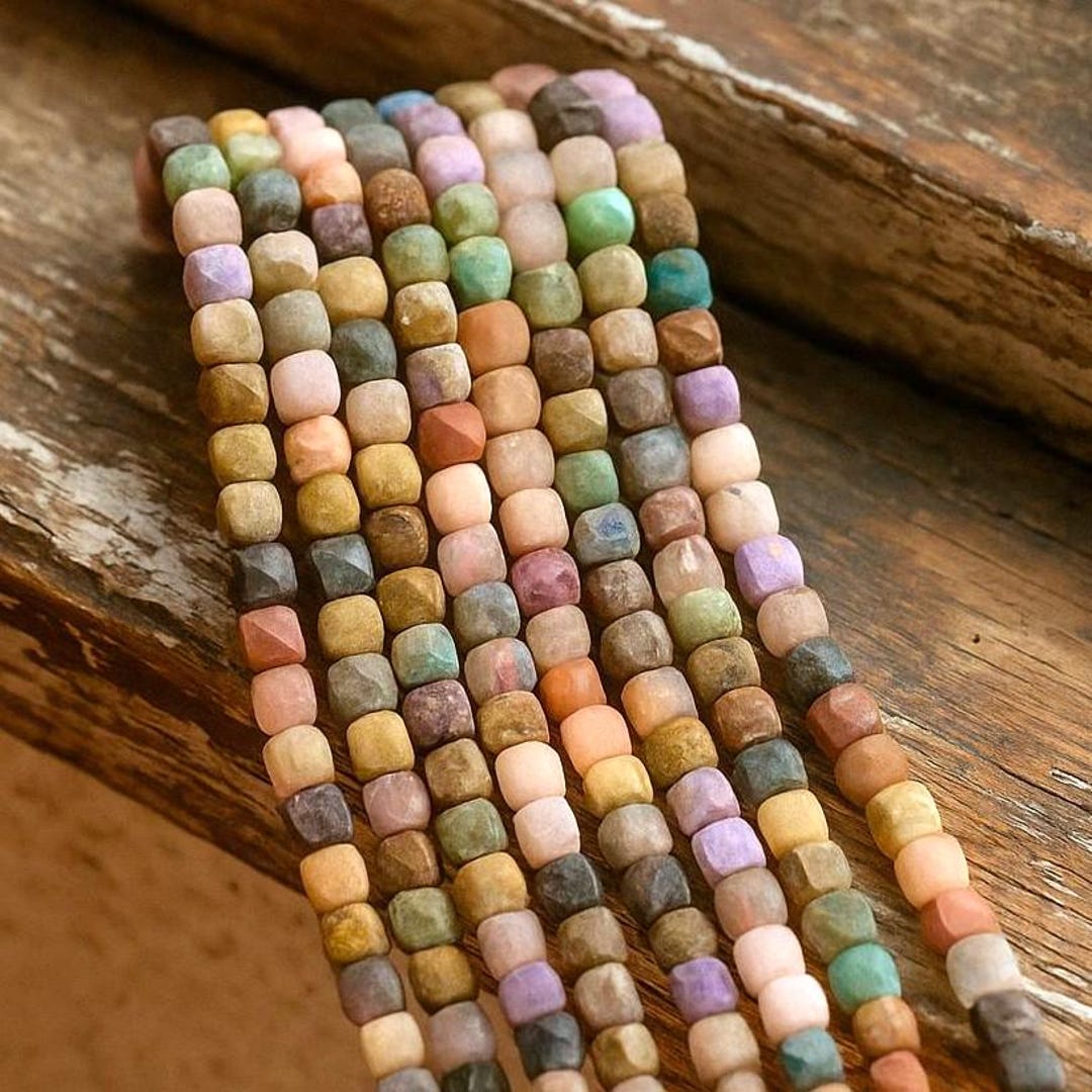 Mixed Gemstone Bead Strand 4 X 4 X 4 Mm (approx. 92 Beads / Approx. 38 ...