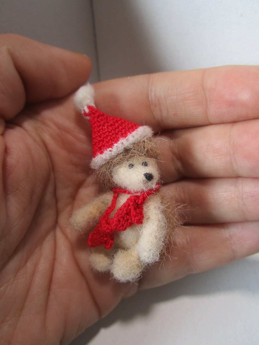 Miniature Christmas Hedgehog Teddy Miniature Moving Paws and Head New ...