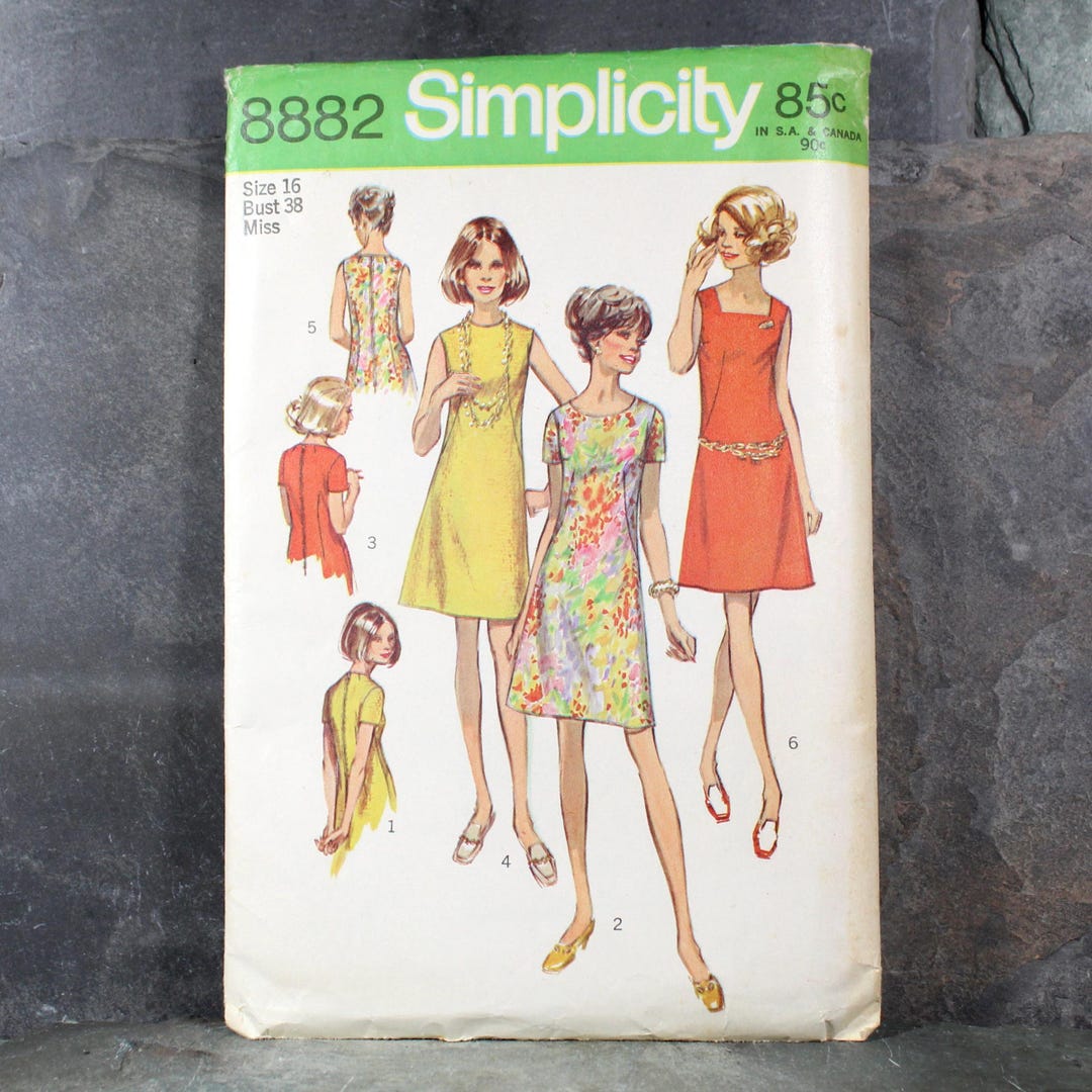 1970 Simplicity #8882 "mod" Dress Pattern | | Complete, Uncut & Factory ...