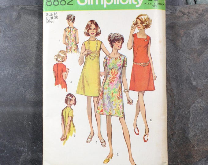 1970 Simplicity #8882 "mod" Dress Pattern | | Complete, Uncut & Factory ...
