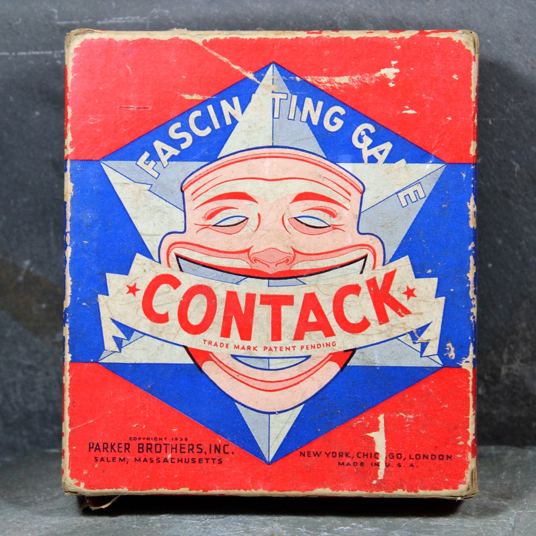 1939 Contack Game by Parker Brothers | Antique Triominoes-style Game ...
