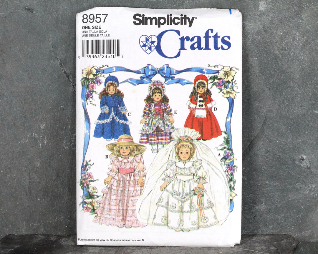 1993 Simplicity Crafts 8957 16 &18 Doll Dress - Etsy