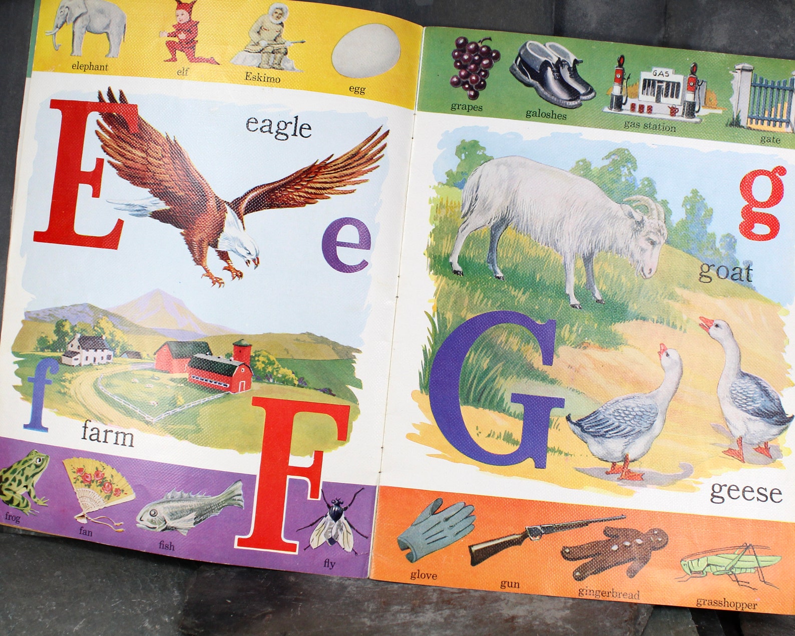 Gorgeous 1940 ABC Alphabet Picture Book Vintage Linen - Etsy