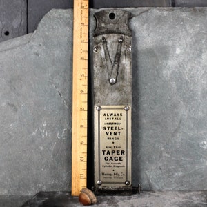 Vintage Garage Tool Hastings Taper Gage Hating Steel Vent Rings Gage ...