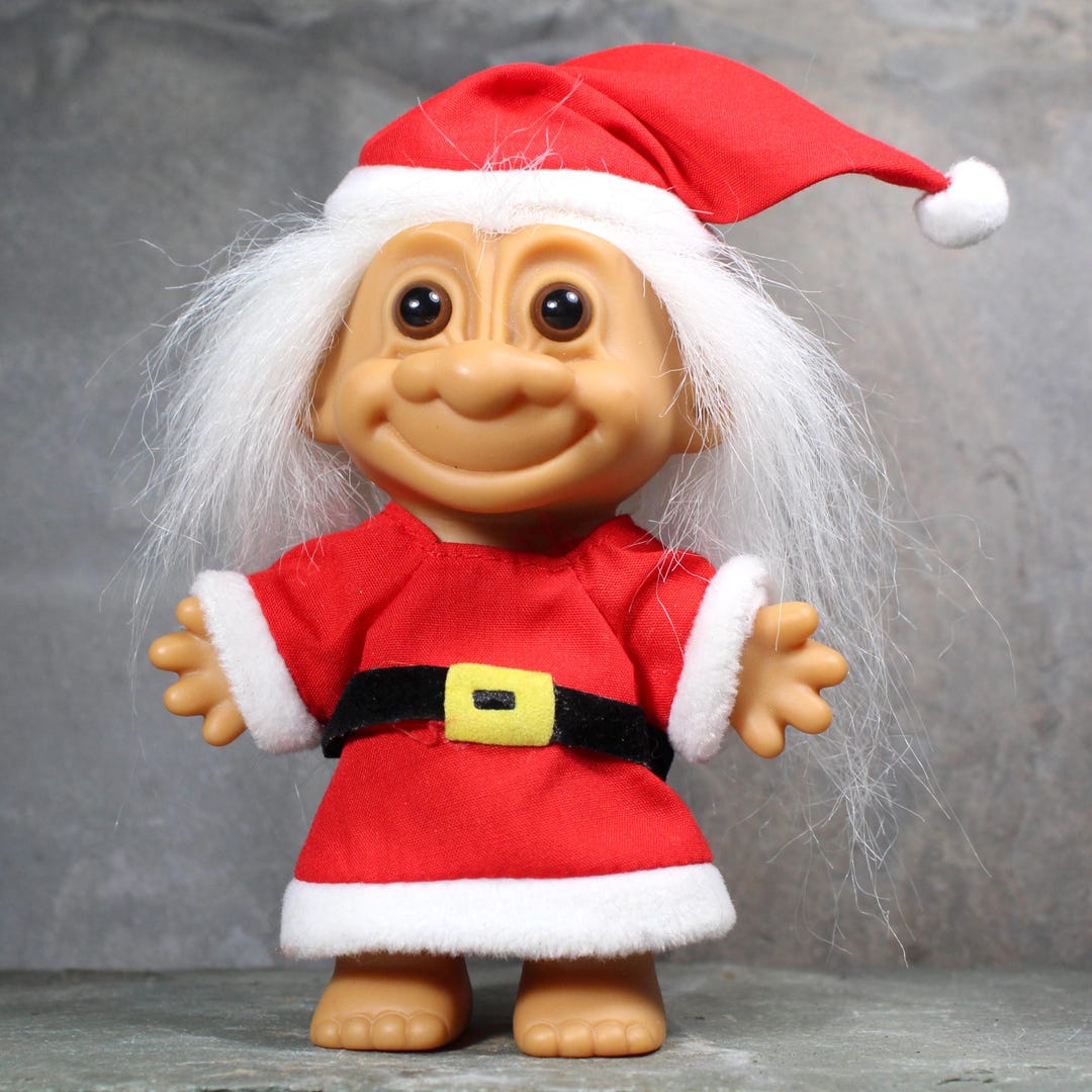 Russ Santa Troll Doll 4 Troll Doll 1990s Russ Berrie Christmas Troll ...
