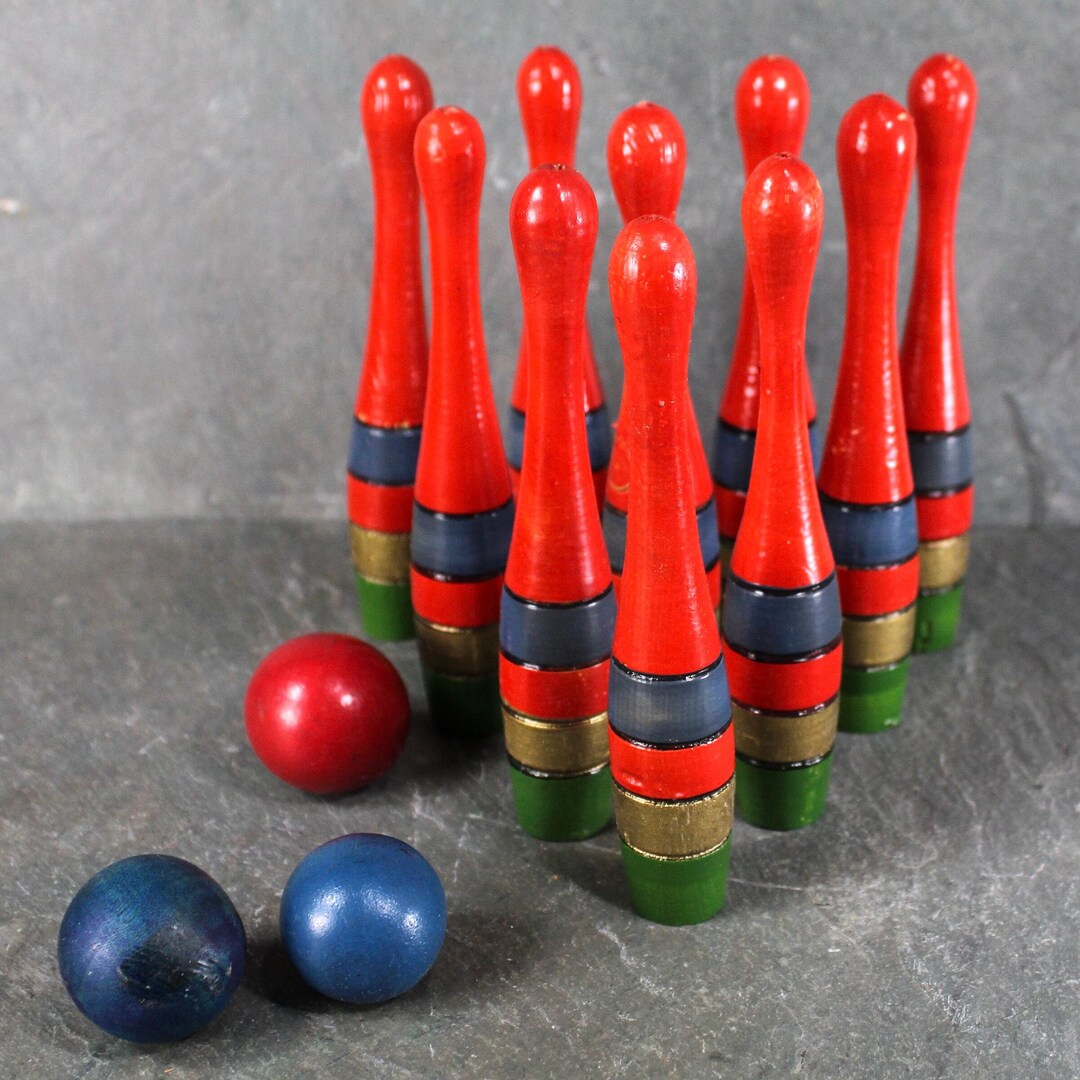 FOR TOY COLLECTORS! Antique Table Top Bowling Set | Made in ...