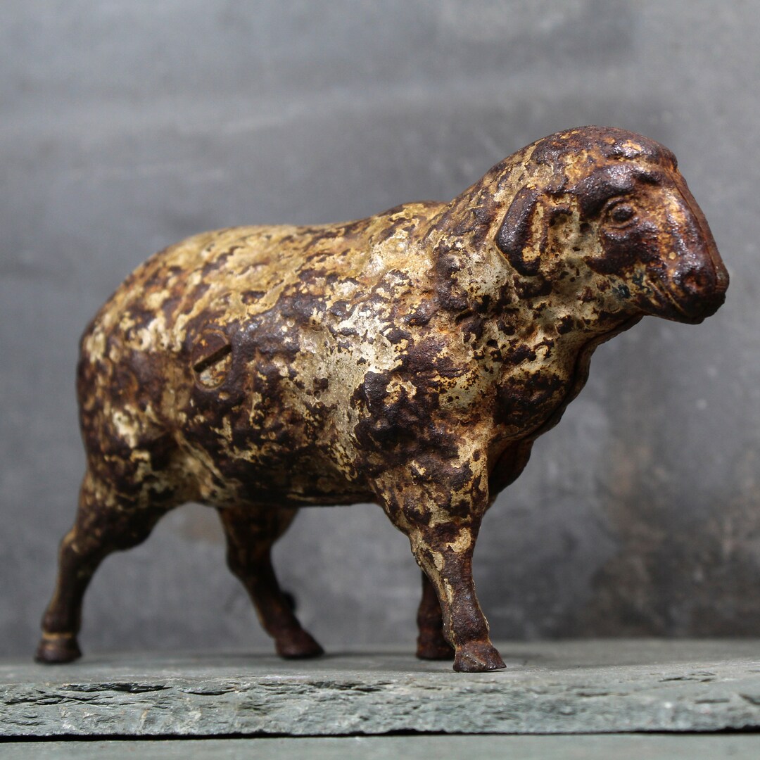 Antique Cast Iron English Sheep Coin Bank Metal Piggy Bank Cast Iron ...