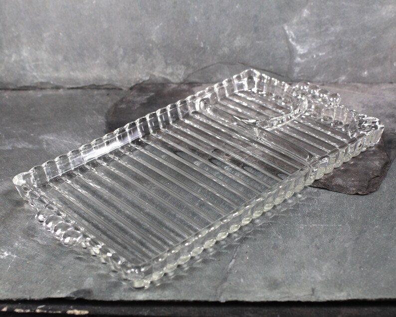 Art Deco Style Luncheon Divided Glass Plates Glass Trinket - Etsy