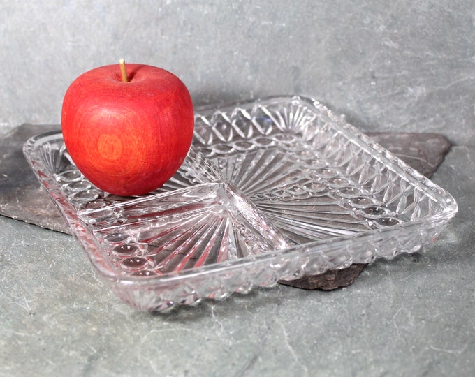 Art Deco Style Luncheon Divided Glass Plates Glass Trinket Tray, Vanity ...