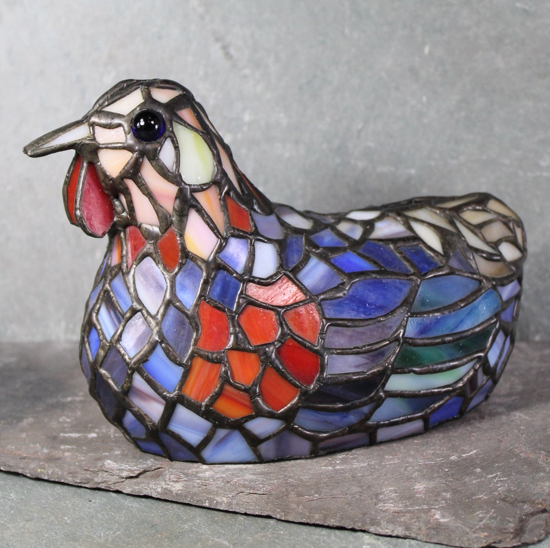 Vintage Tiffany Style Hen Lamp Shade Stained Glass - Etsy