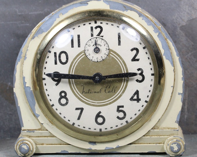 RARE Antique Ingraham Mantel Clock | Art Deco Wind-up Clock | Metal ...