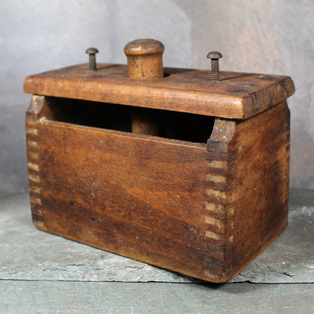 Antique Butter Press Mold | Wood Butter Press Dovetail Construction ...