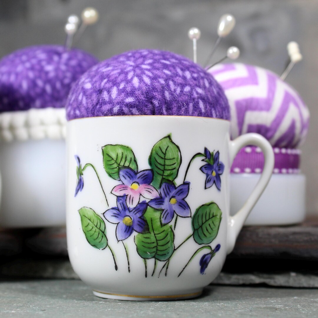 Purple Upcycled Pin Cushions | Pop of Purple Vintage Pin Cushions ...