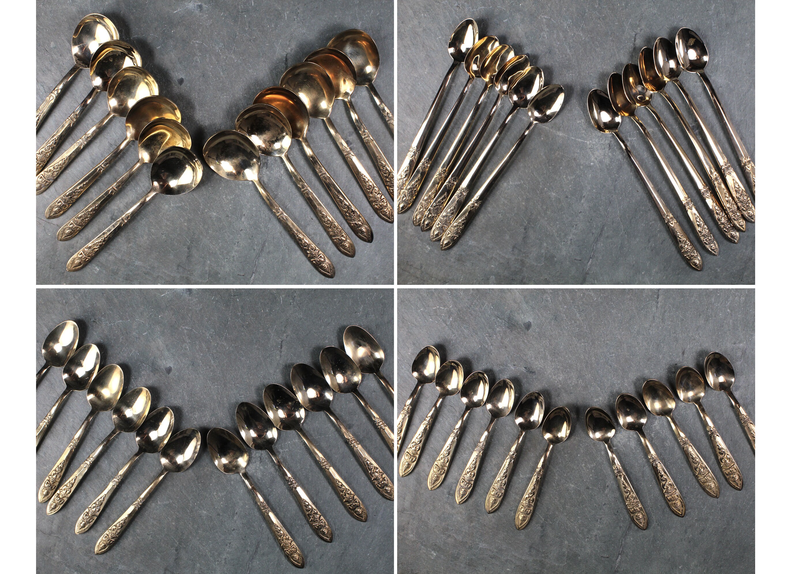 145 Piece Bronze Flatware From Thailand Twelve 11 Piece - Etsy
