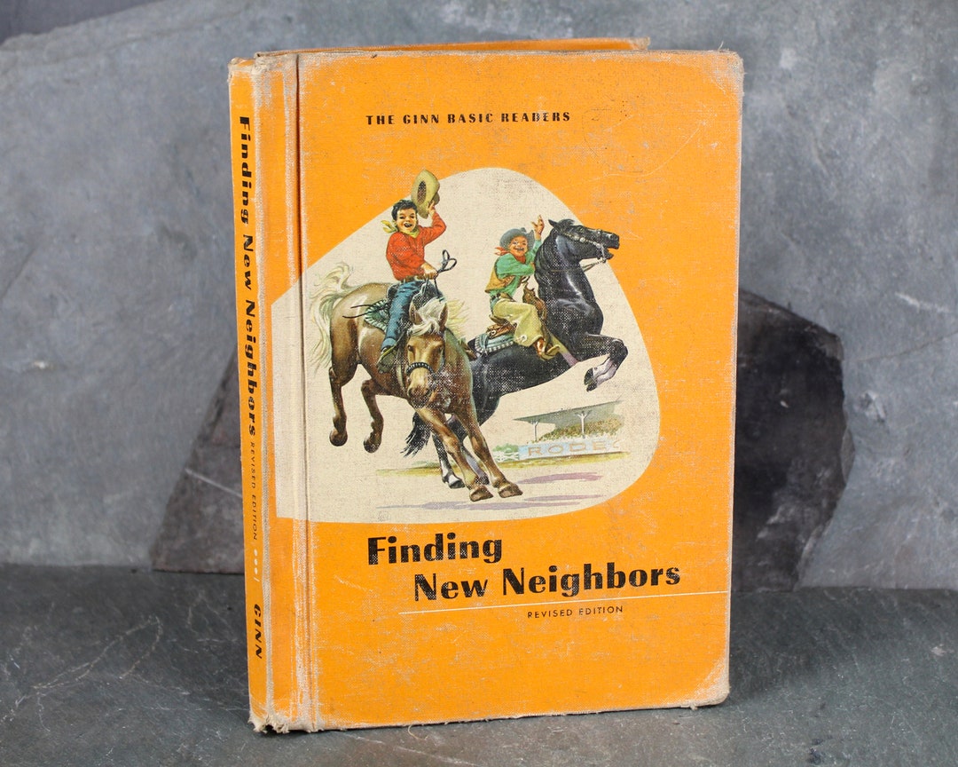 Finding New Neighbors 1961 Vintage Schoolbook Beautiful Full-color Mid ...