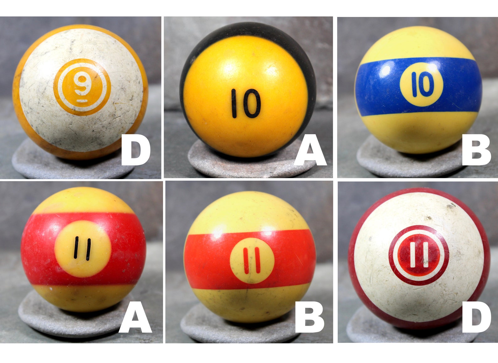 Vintage Pool Balls YOUR CHOICE From a Variety of Gorgeous - Etsy