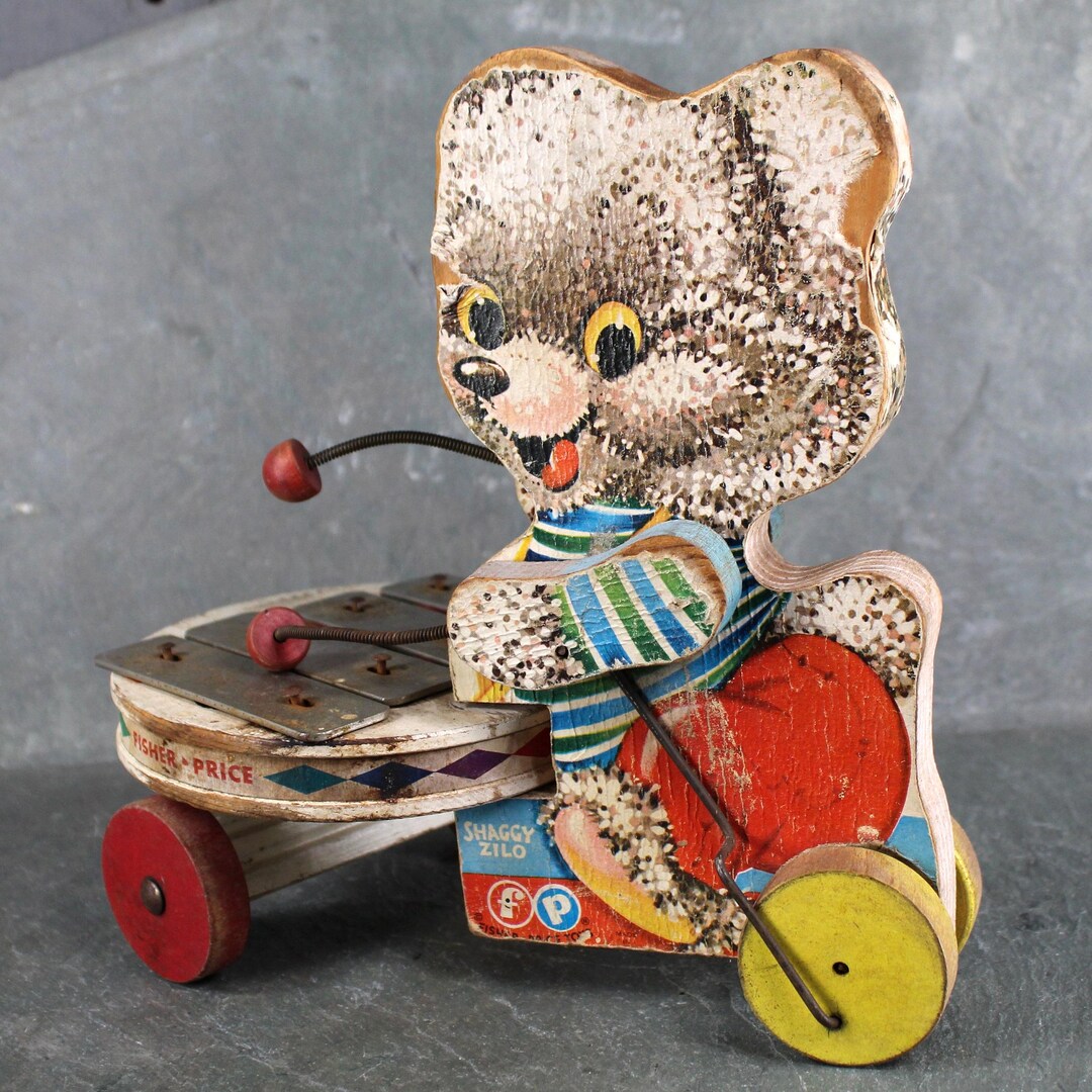 Fisher Price Shaggy Zilo | Xylophone Pull Toy | Antique Fisher Price ...