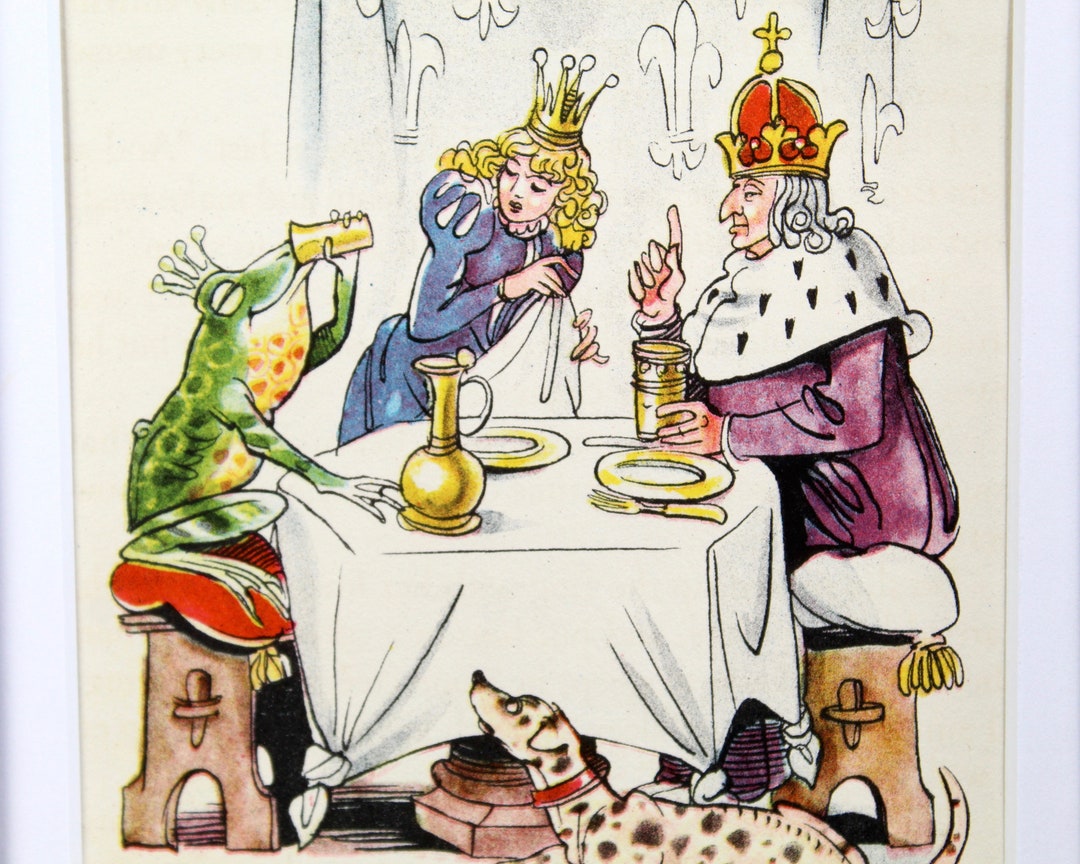 The Frog Prince kids Room Art 1945 Grimms' Fairy Tales Page ...