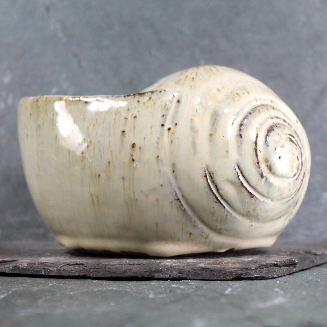 Red Clay Art Pottery Snail Shell Planter | Hand Crafted Shell Planter ...