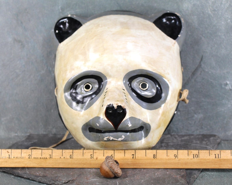 RARE! Antique Paper Mache Panda Mask | Stunning Panda Mask | Vintage ...