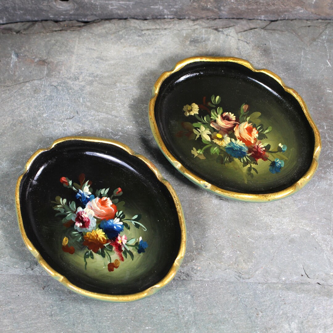 Miniature Tole Wooden Tray Hand Painted Doll Sized Tray | Floral Tray 3 ...