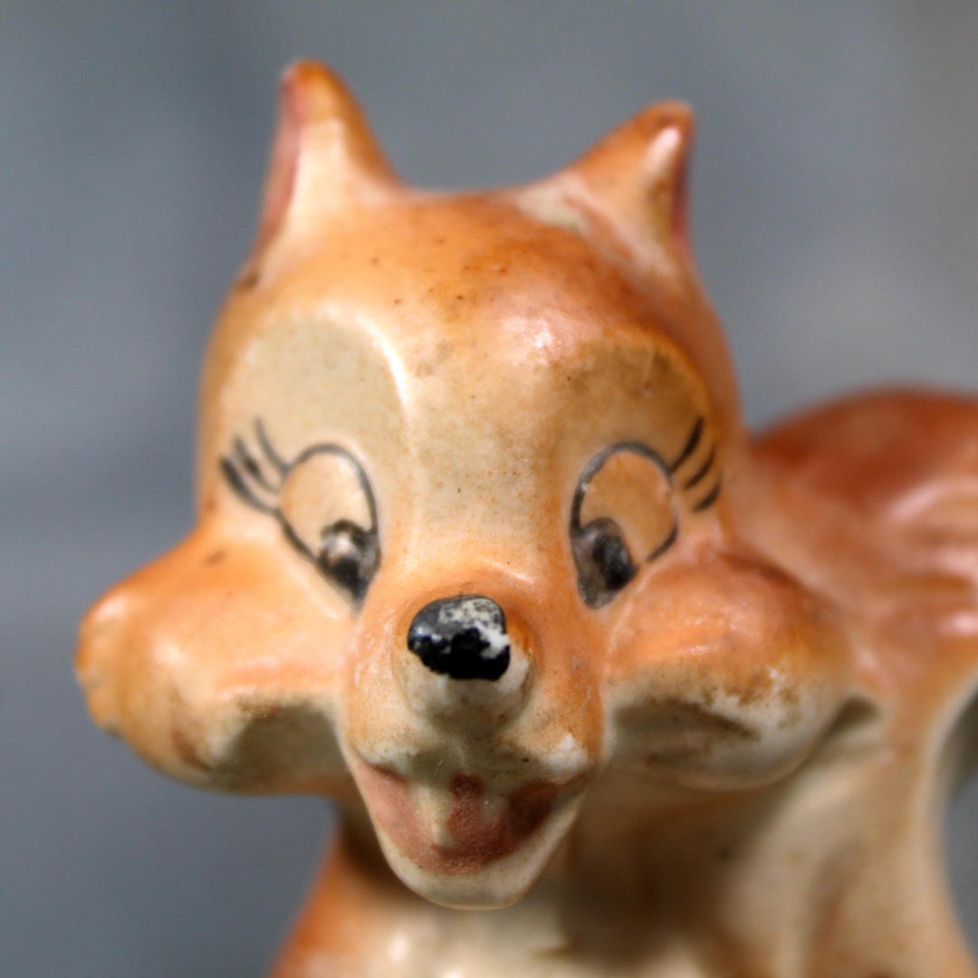 Vintage 1950s Ceramic Squirrel Figurine Adorable Anthropomorphic ...