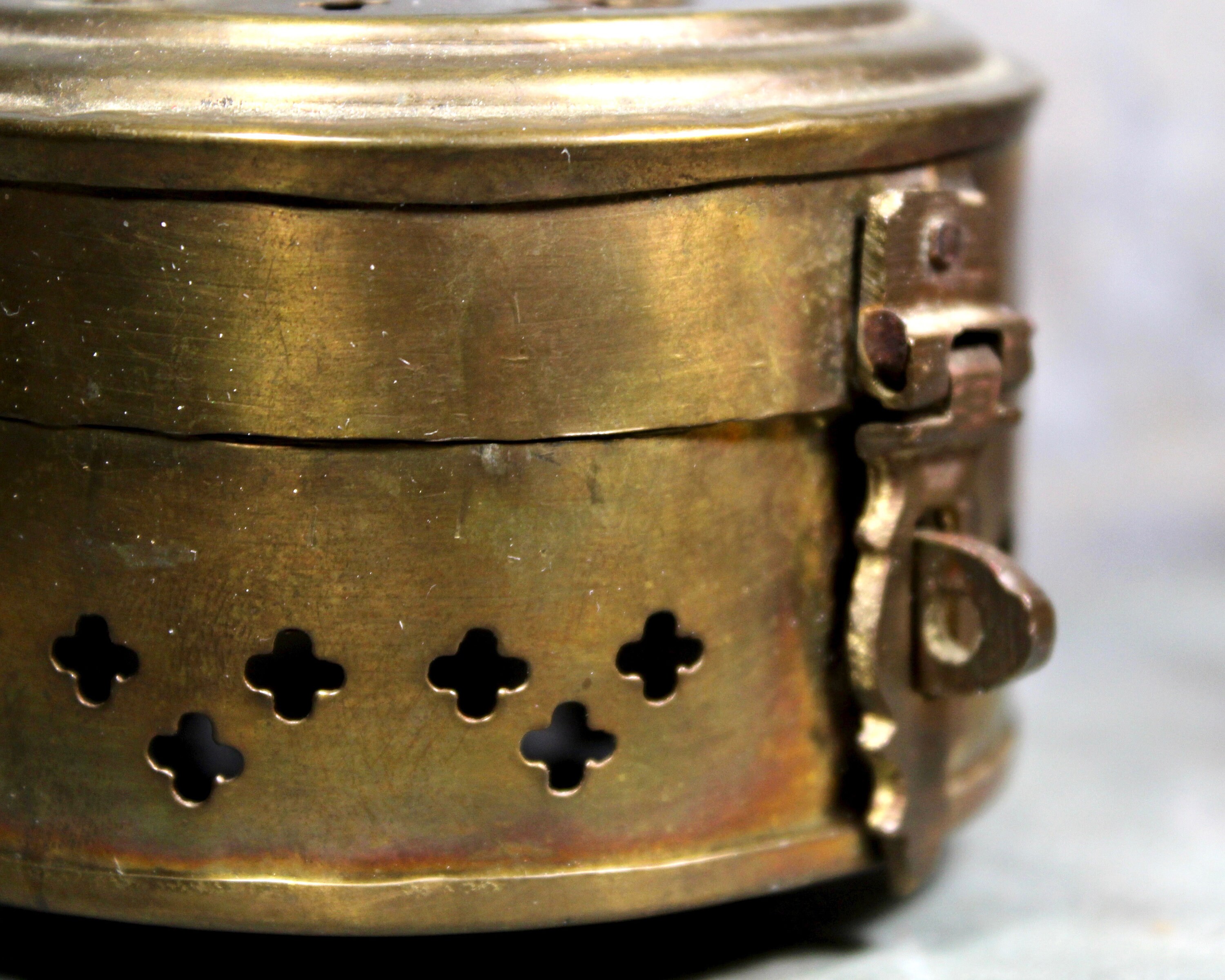 Vintage Brass Cricket Box Circular Pierced Brass Trinket Box | Etsy
