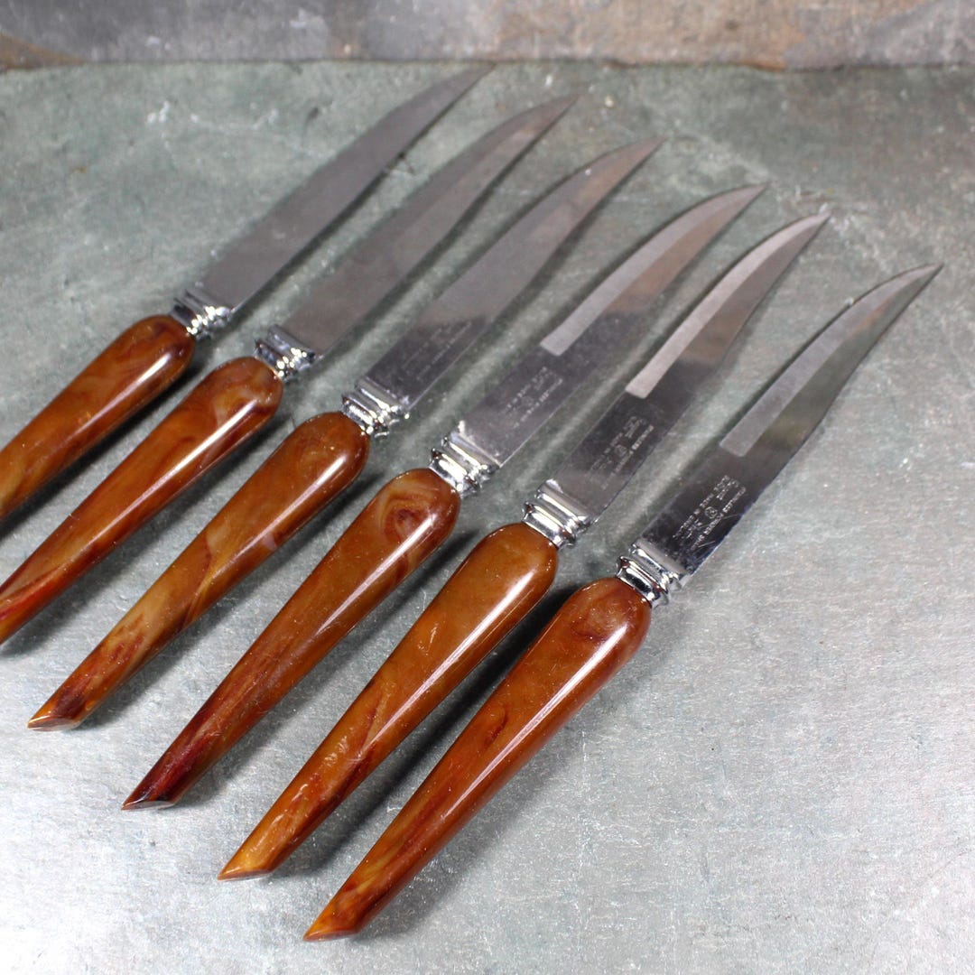 Set of 6 Regent Sheffield Steak Knives | Tortoise Shell Handle English ...