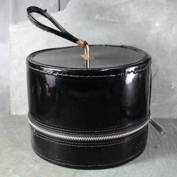 Gorgeous Black Patent Leather Hat Box / Travel Bag | … - Gem